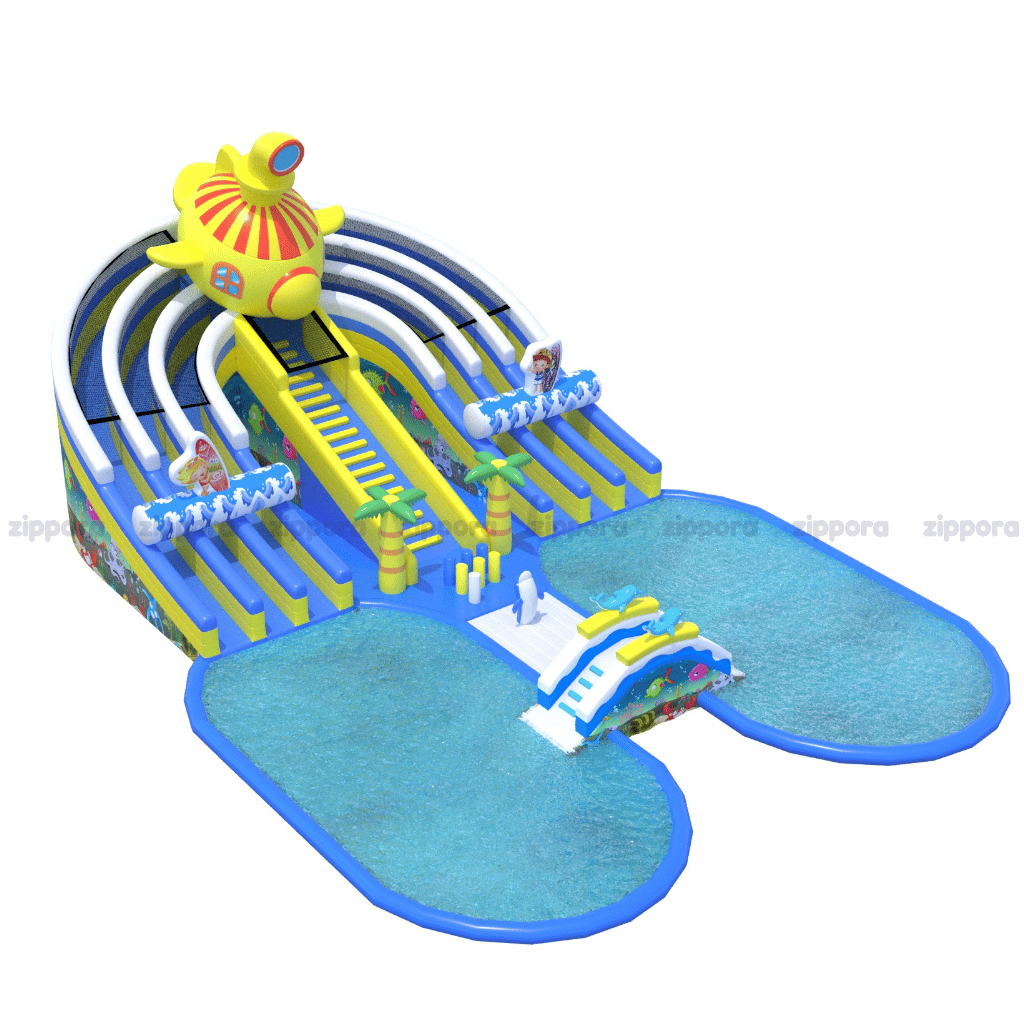 Giant Octopus Inflatable Water Park – Double Pool Adventure Slide ...